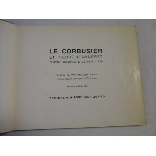 LE CORBUSIER ET PIERRE JEANNERET Oeuvre complete de 1929-1934 (prezentare in limbile franceza ...